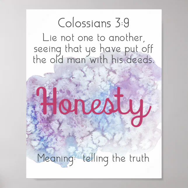 Honesty Character Trait Poster | Zazzle