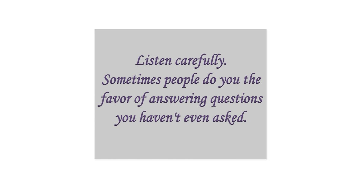 Honesty: when someone answers a question postcard | Zazzle.com