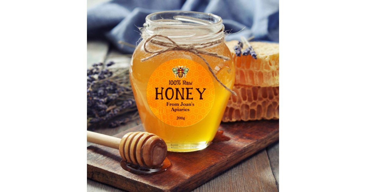Honey Apiary Container Label Sticker | Zazzle