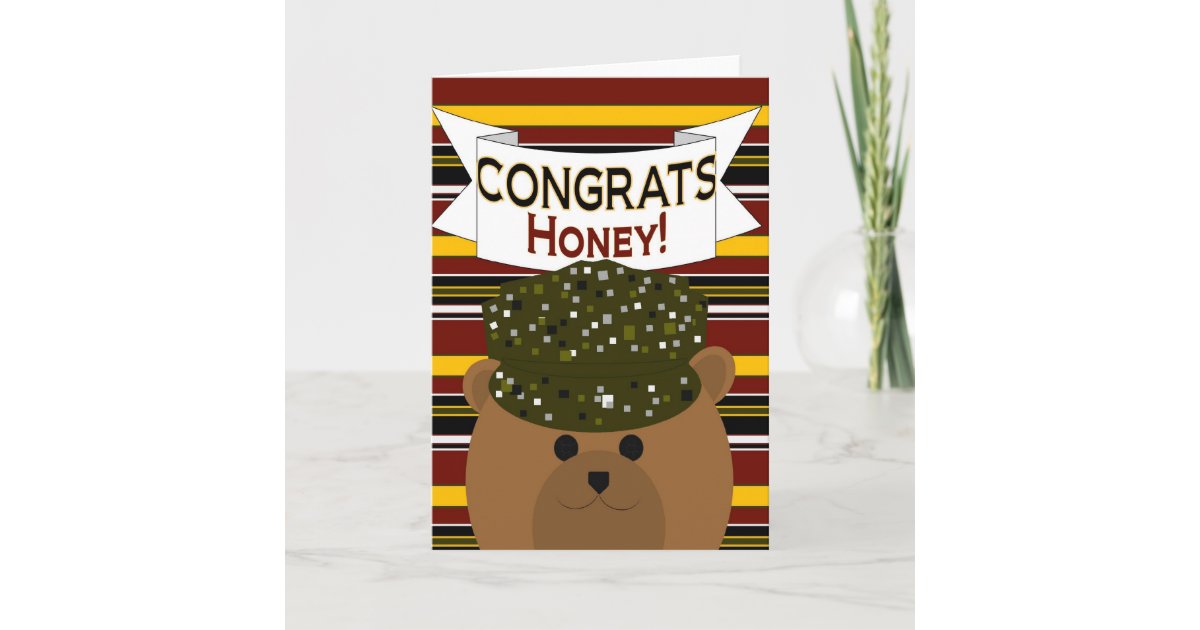 Honey - Army Soldier Congrats! Card | Zazzle