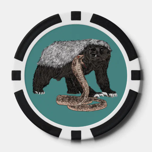 Honey Badger and Snake Poker Chips | Zazzle