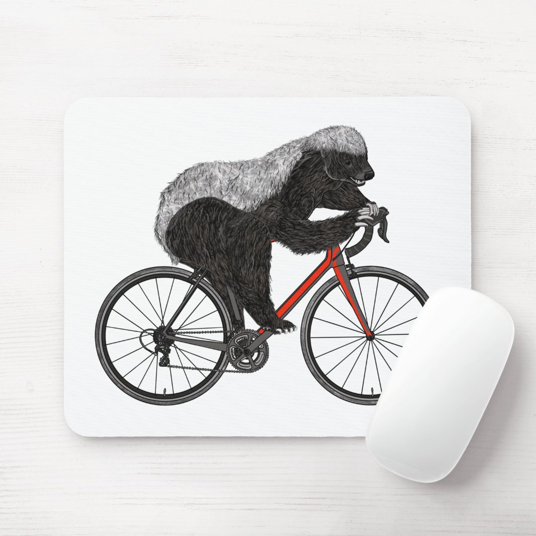 Honey Badger bicycle badass Mouse Pad | Zazzle