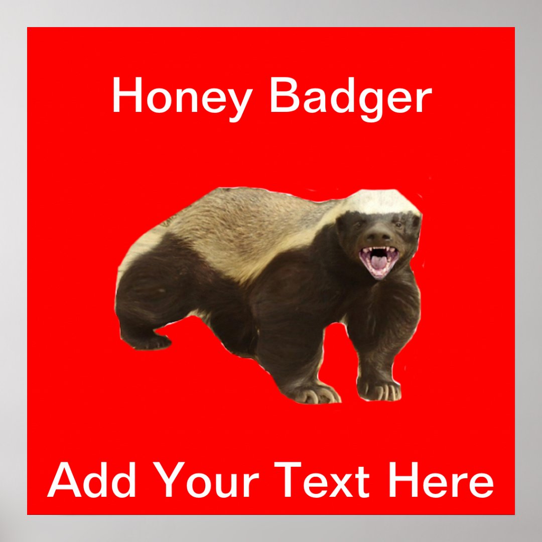 Honey Badger Customizeable Poster | Zazzle