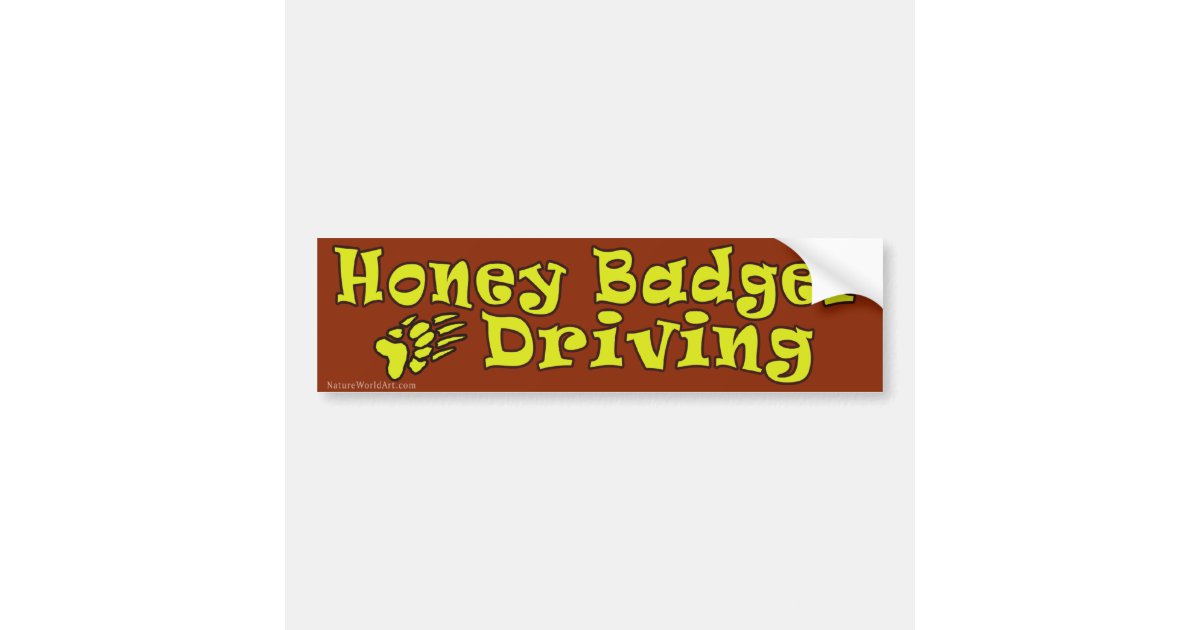 Honey Badger Driving Bumper Sticker | Zazzle