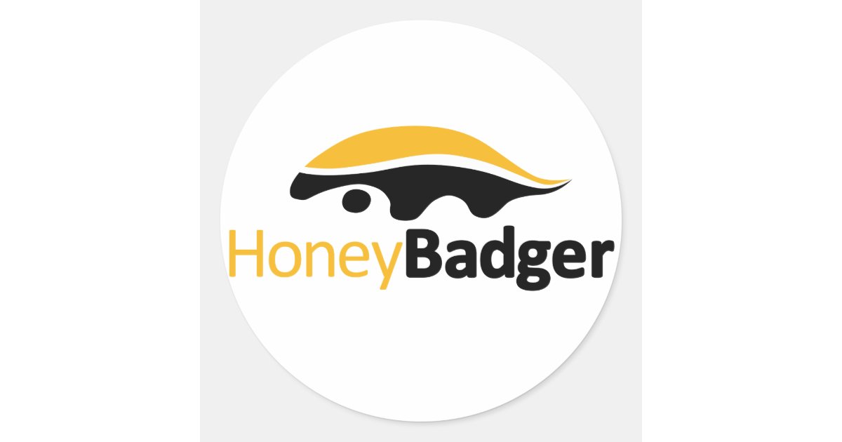 Honey Badger Logo Classic Round Sticker | Zazzle