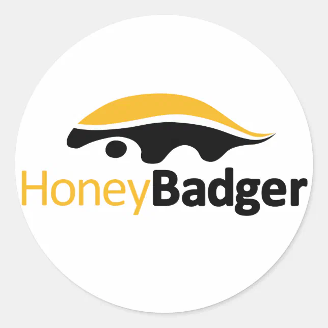 Honey Badger Logo Classic Round Sticker | Zazzle