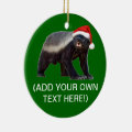 Honey Badger Santa Hat Christmas Tree Ornament | Zazzle
