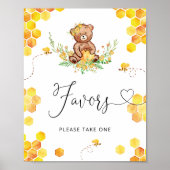 Honey bear favors baby shower poster | Zazzle