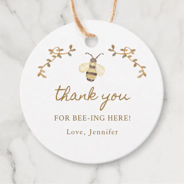 Honey Bee Baby Shower Bee Thank You Favor Tags | Zazzle