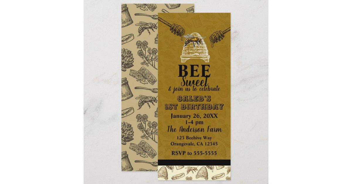 Honey Bee Beehive Birthday Party Event Ticket Invitation | Zazzle