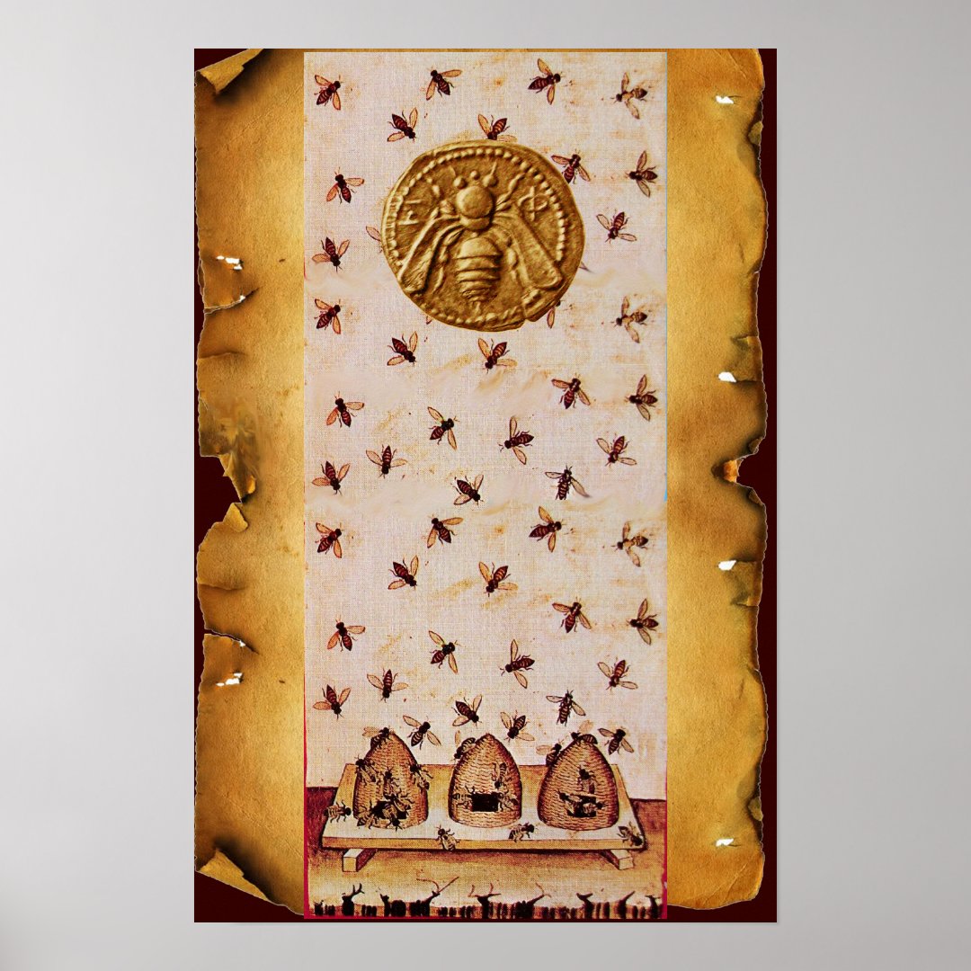 HONEY BEE ,BEEKEEPING,BEEKEEPER PARCHMENT POSTER | Zazzle