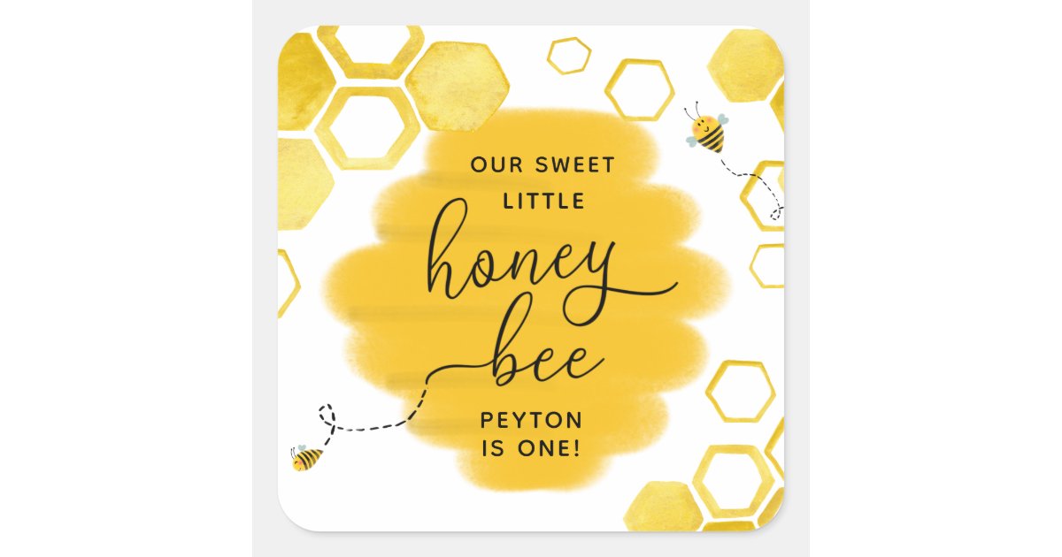 Honey Bee Birthday Favor Sticker | Zazzle