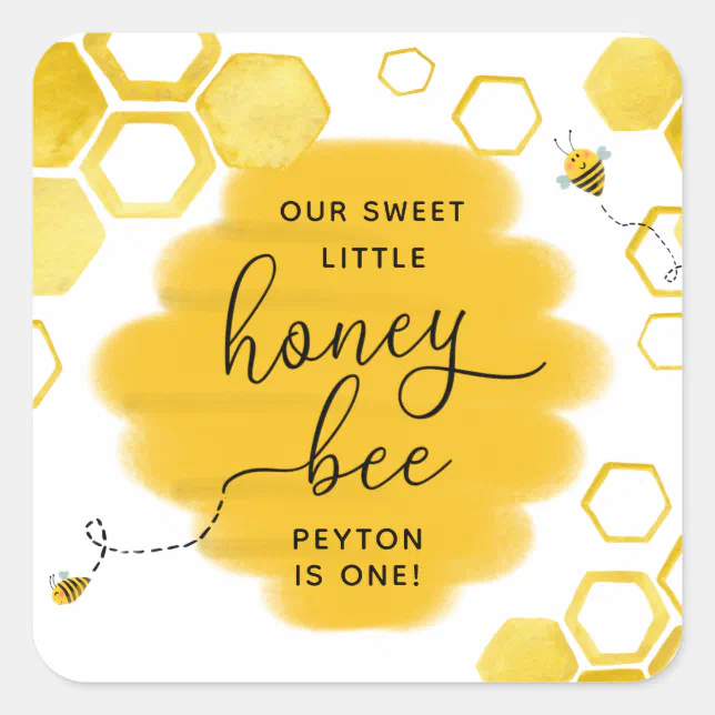 Honey Bee Birthday Favor Sticker | Zazzle