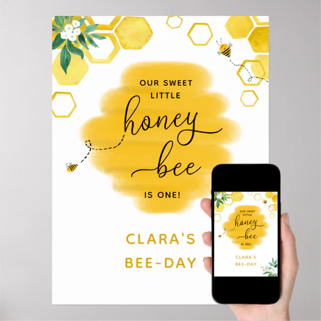 Honey Bee Birthday Poster | Zazzle