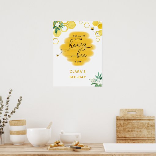 Honey Bee Birthday Poster | Zazzle