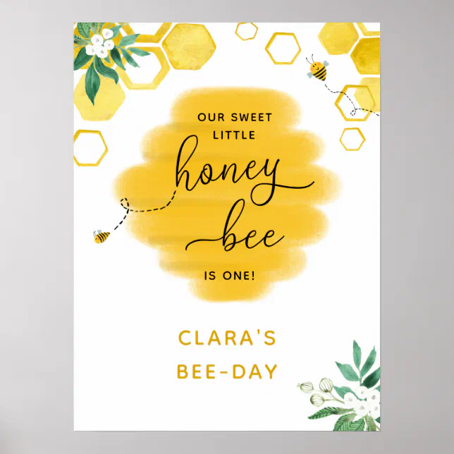 Honey Bee Birthday Poster | Zazzle