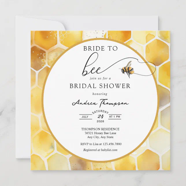 Honey Bee | Bride To Be Bridal Shower Invitation | Zazzle