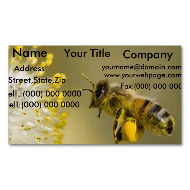 Honey Bee Business card magnets | Zazzle