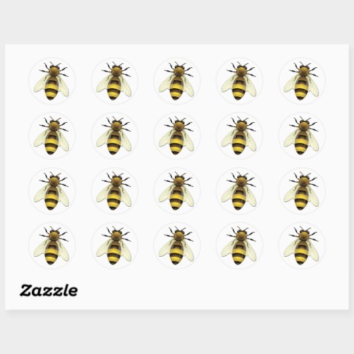 Honey Bee Classic Round Sticker | Zazzle