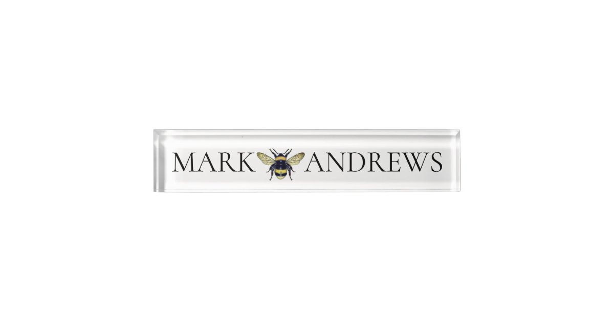 Honey Bee Desk Name Plate | Zazzle
