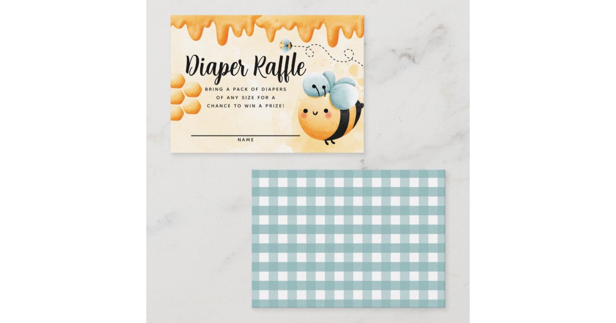 Honey Bee Diaper Raffle Card Insert | Zazzle