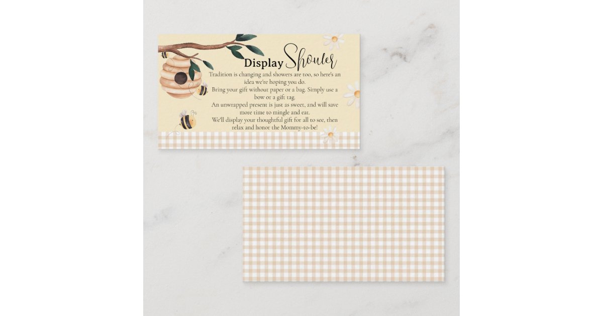 Honey Bee Display Shower Baby Shower Enclosure Card | Zazzle