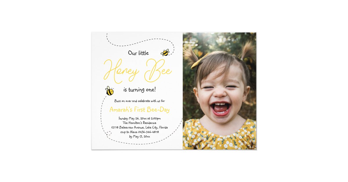 Honey Bee First Birthday Invitation | Zazzle.com