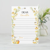 Honey Bee Floral Time Capsule Note Message Card | Zazzle