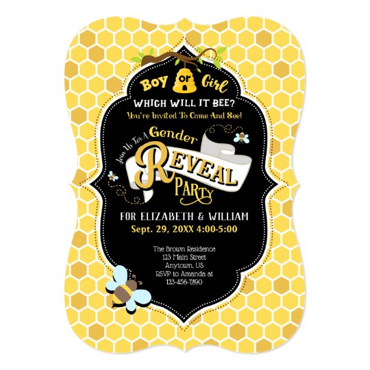 Honey Bee Gender Reveal Invitation | Zazzle.com