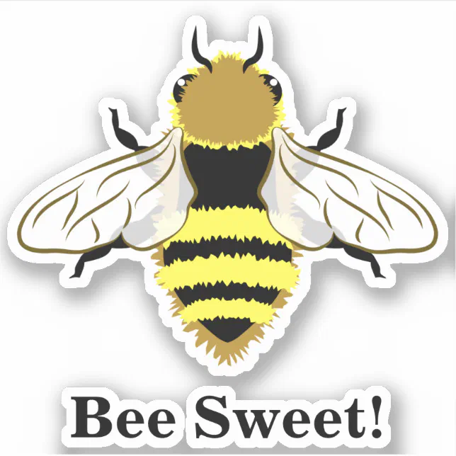 Honey Bee Graphic with Custom Text Sticker | Zazzle
