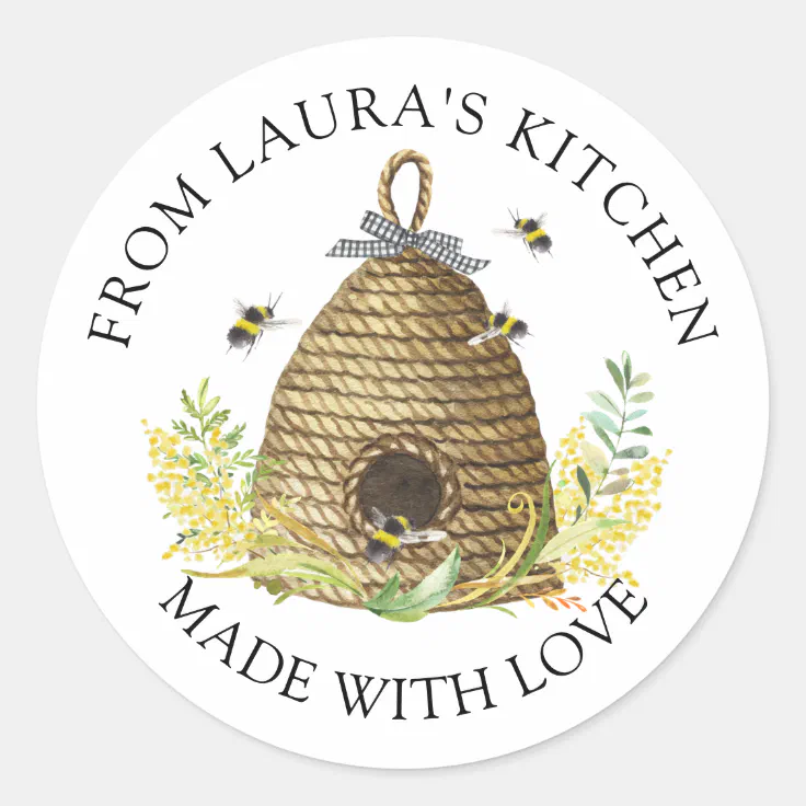 Honey Bee Hive Sweet as Honey Classic Round Sticker | Zazzle
