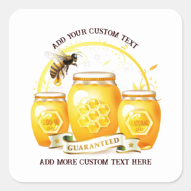 Honey Bee Honey Seller Beekeeper Apiarist Square Sticker | Zazzle