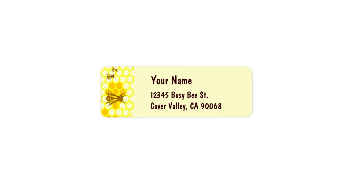 Honey Bee Honeycomb Custom Address Labels | Zazzle