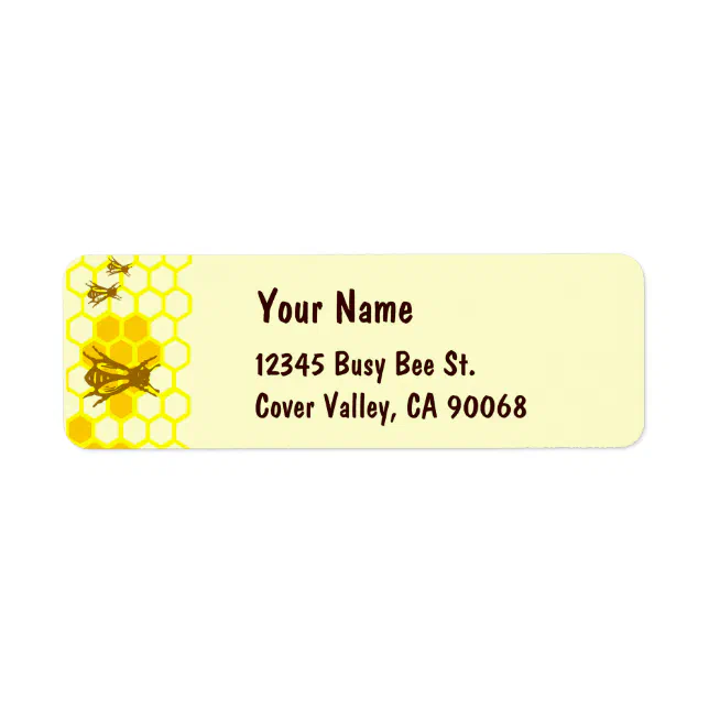 Honey Bee Honeycomb Custom Address Labels | Zazzle