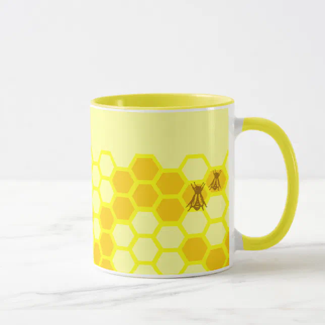Honey Bee Honeycomb Custom Coffee Cup | Zazzle
