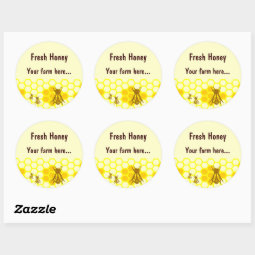 Honey Bee Honeycomb Custom Jar Label Stickers | Zazzle