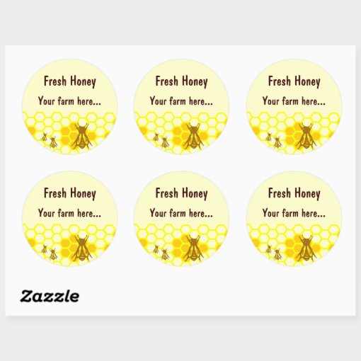 Honey Bee Honeycomb Custom Jar Label Stickers | Zazzle