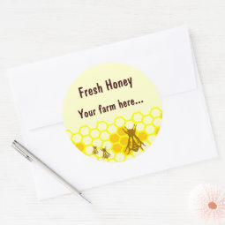Honey Bee Honeycomb Custom Jar Label Stickers | Zazzle