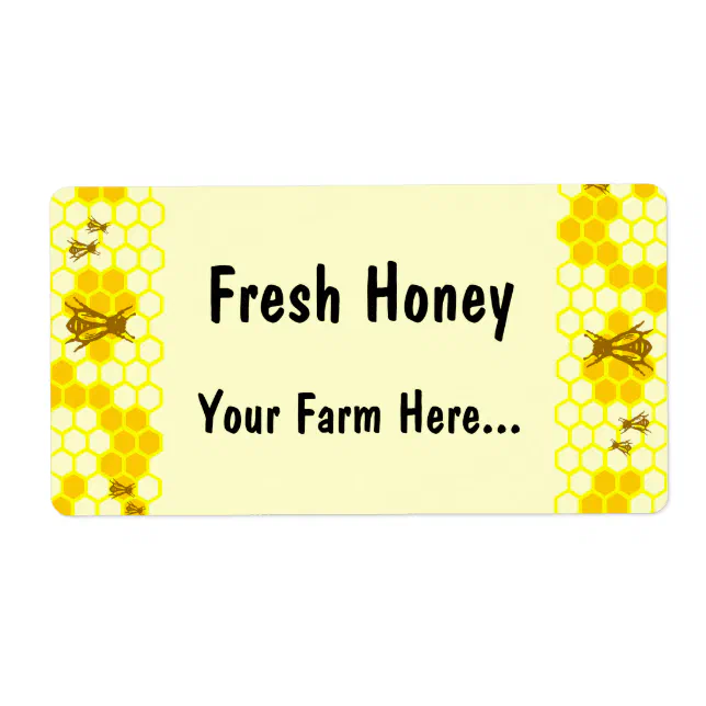 Honey Bee Honeycomb Custom Labels | Zazzle