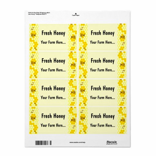 Honey Bee Honeycomb Custom Labels | Zazzle