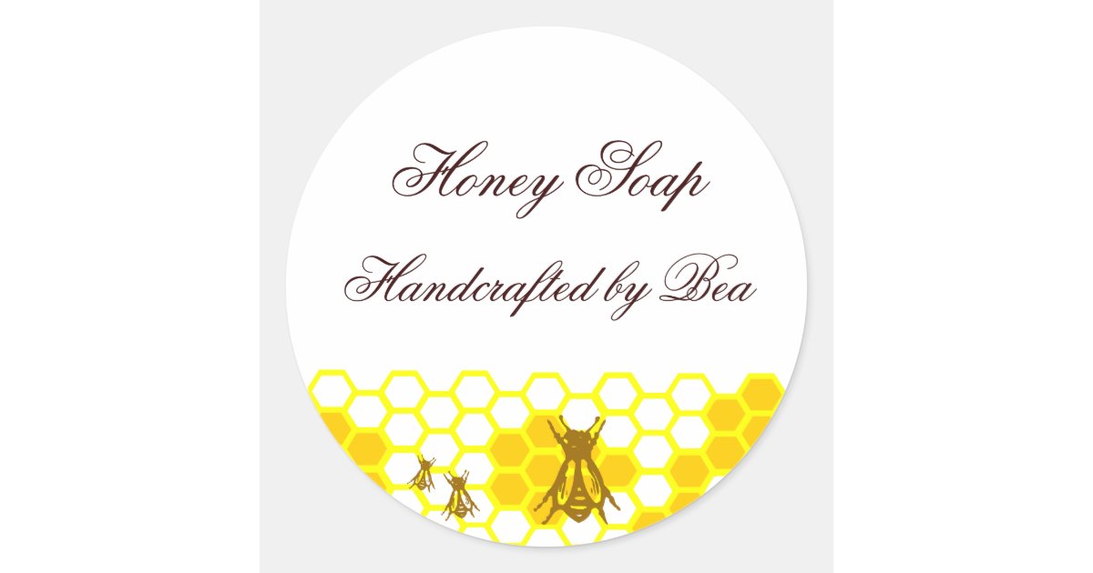 Honey Bee Honeycomb Custom Soap Label Stickers | Zazzle