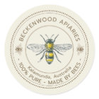 Honey Bee Label Yellow Beekeeper Apiary | Zazzle