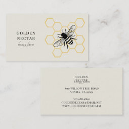 Honey Bee Logo Beekeeper Apiary Business Card | Zazzle