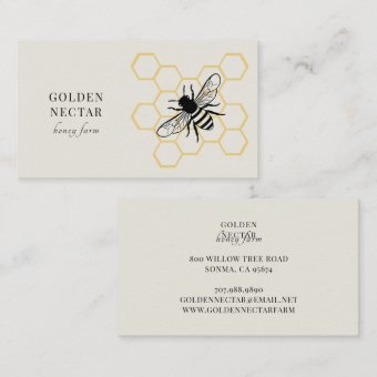 Honey Bee Logo Beekeeper Apiary Business Card | Zazzle