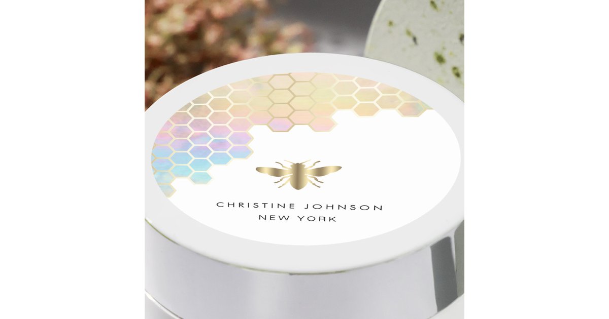 honey bee logo classic round sticker | Zazzle
