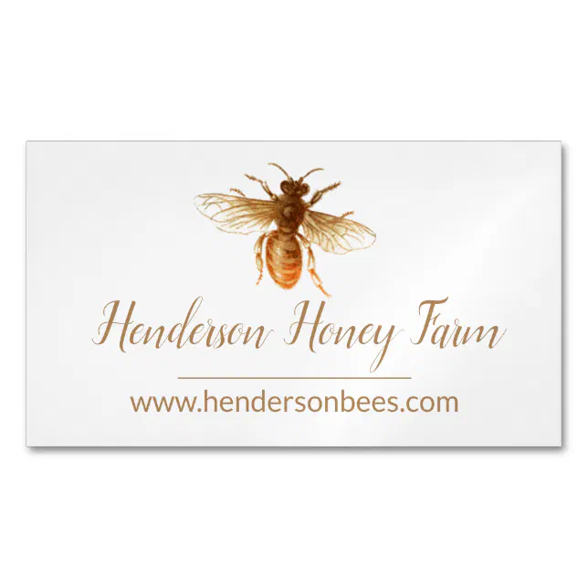 Honey Bee Magnetic Business Card | Zazzle