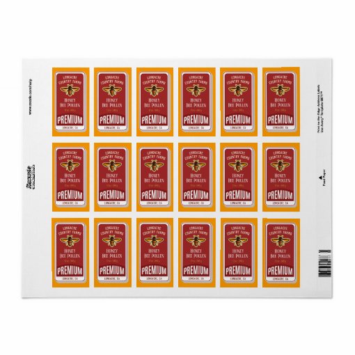 Honey Bee Pollen Premium Product Label | Zazzle