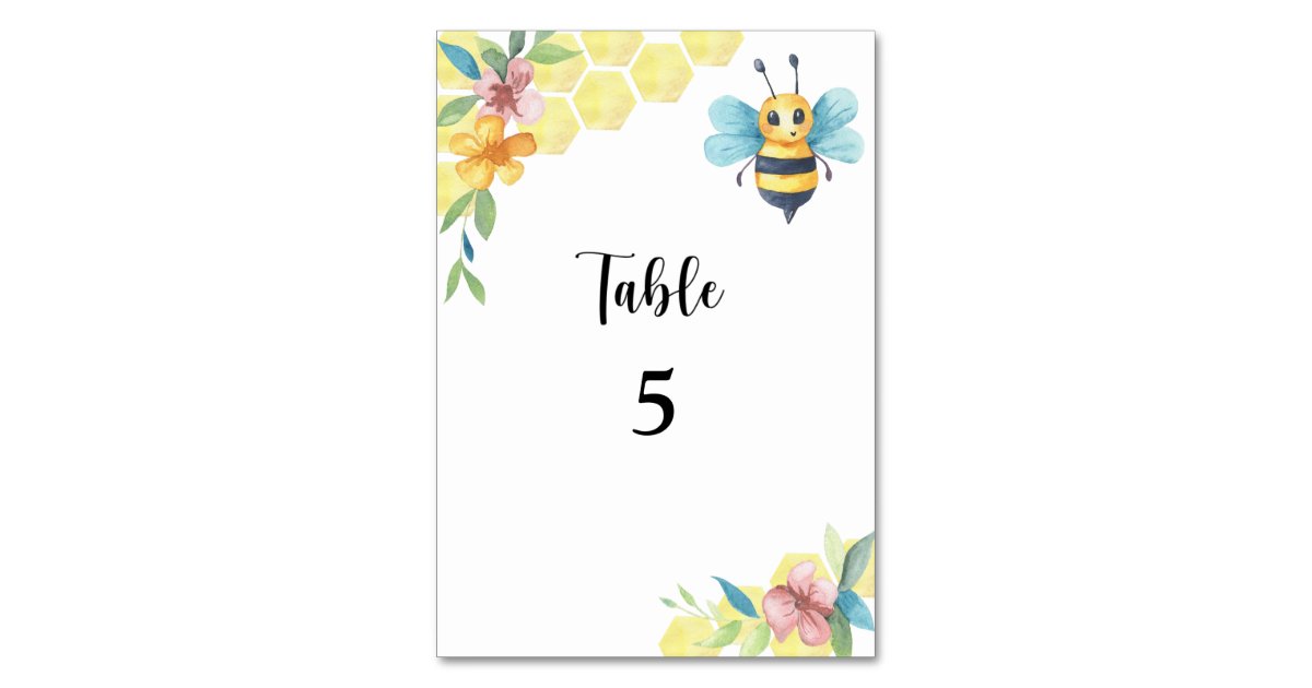 Honey bee table number | Zazzle