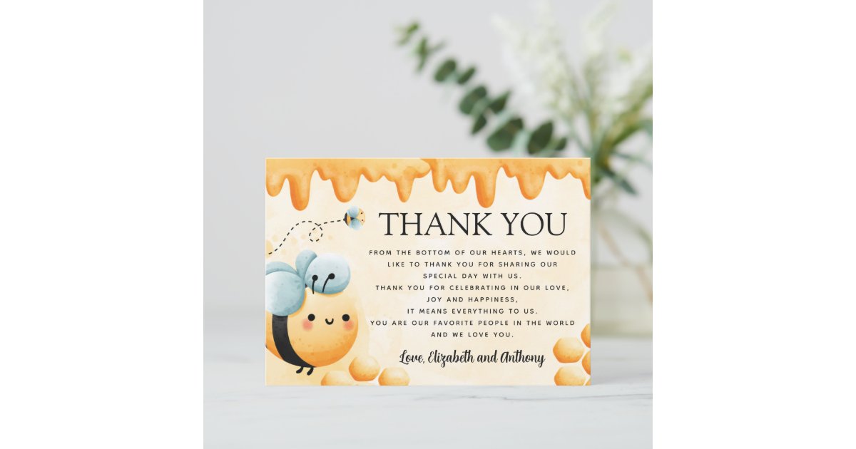 Honey Bee Thank You Card | Zazzle
