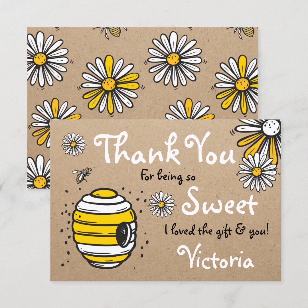 Honey Bee Thank you note card | Zazzle